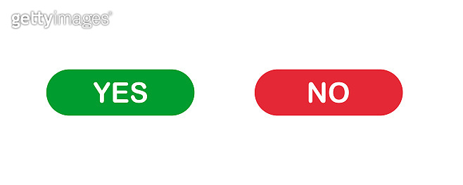 green yes and red no buttons, rounded rectangle solid vector signs 이미지 ...