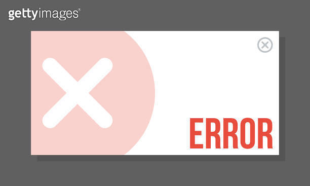 Error Pop Up Box With Cross Symbol 이미지 1217600546 게티이미지뱅크