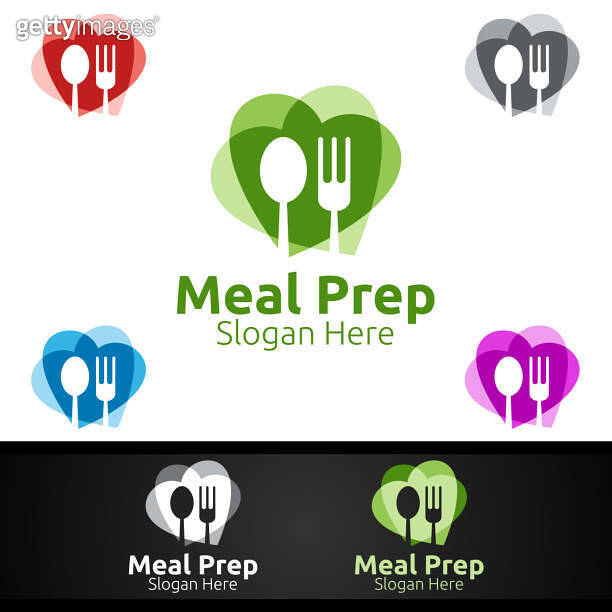 Meal Prep Healthy Food Symbol for Restaurant, Cafe or Online Catering ...