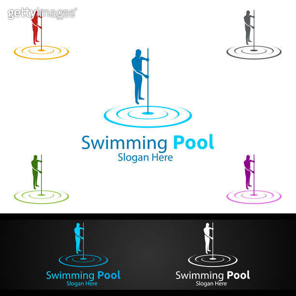 Swimming Pool Service Symbol with Cleaning Pool and Maintenance Concept ...