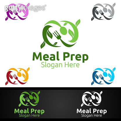 Meal Prep Healthy Food Symbol for Restaurant, Cafe or Online Catering ...