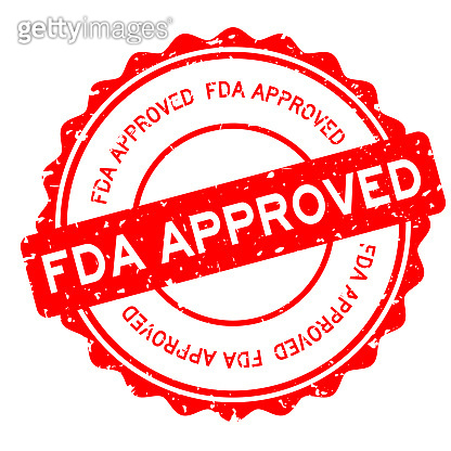 Grunge red FDA (abbreviation of Food and Drug Administration) approved ...