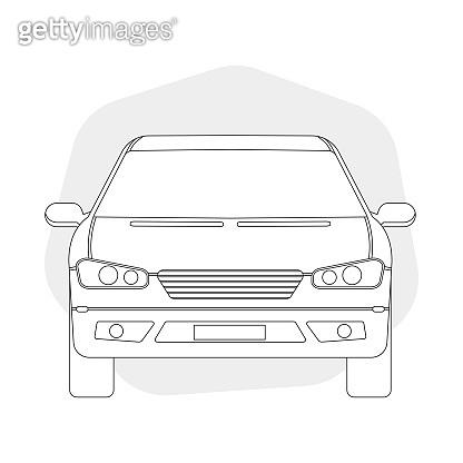 Front view line outline car vector illustration 이미지 (1269579020) - 게티이미지뱅크