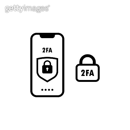Two step authentication icon illustration. 2fa icon password secure ...