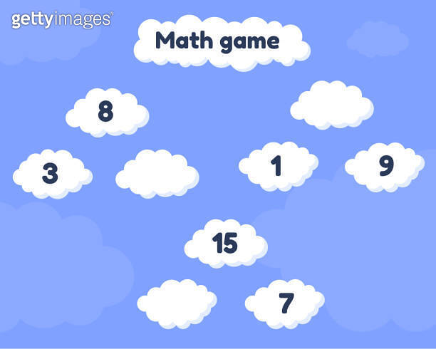 Math game on addition for preschool and school age children. Fill the ...