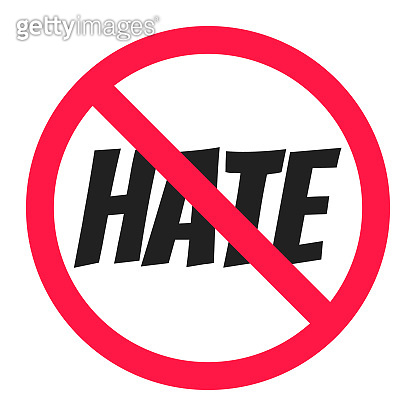 Stop hate round circle icon sign flat style design vector illustration ...