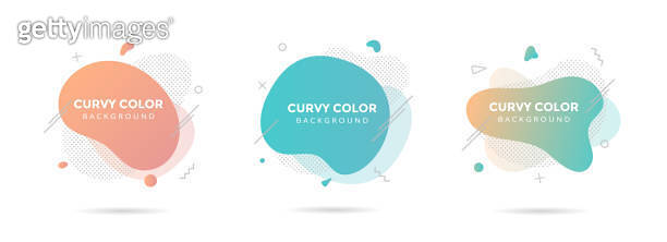 3 Modern liquid abstract element graphic gradient flat style design ...