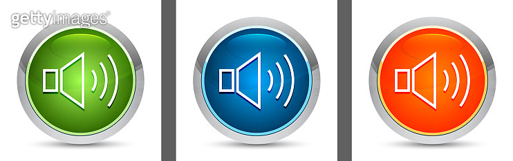 Volume speaker icon modern design round button set illustration 이미지 ...