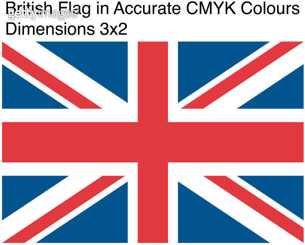 British Flag in Accurate CMYK Colors (Dimensions 3x2) 이미지 (1201559877 ...