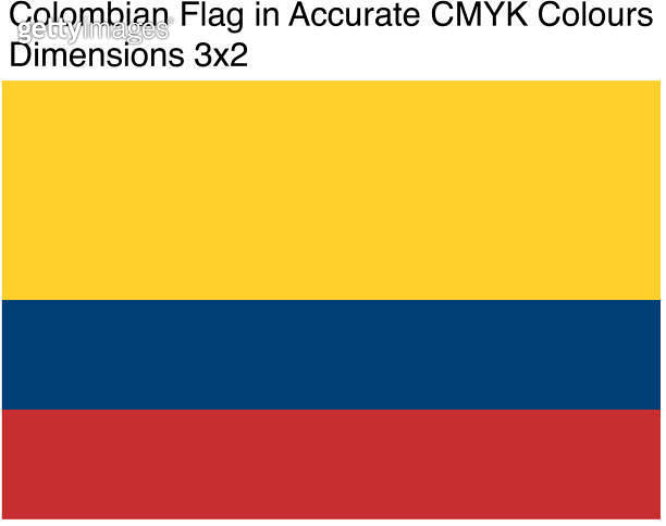 Colombian Flag in Accurate CMYK Colors (Dimensions 3x2) 이미지 (1203663232 ...