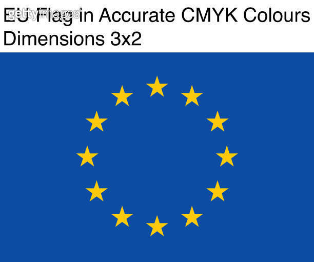 European Union Flag in Accurate CMYK Colors (Dimensions 3x2) 이미지 ...