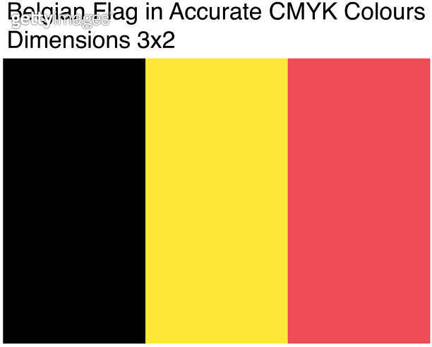 Belgian Flag in Accurate CMYK Colors (Dimensions 3x2) 이미지 (1204122966 ...