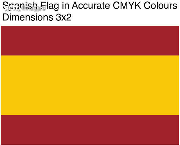 Spanish Flag in Accurate CMYK Colors (Dimensions 3x2) 이미지 (1198845322 ...