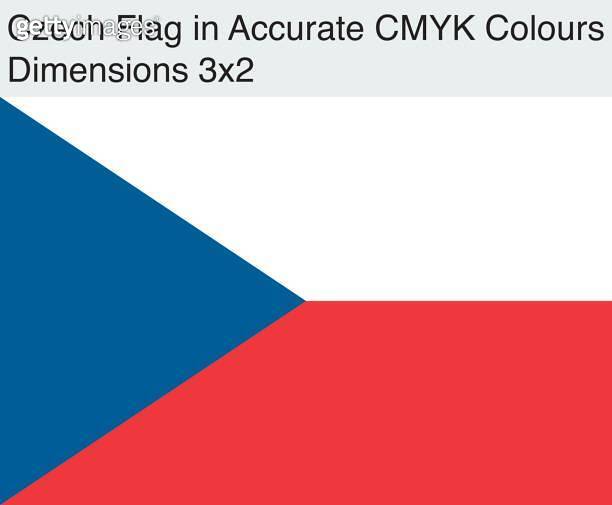 Czech Flag in Accurate CMYK Colors (Dimensions 3x2) 이미지 (1203663231 ...
