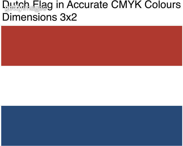 Dutch Flag in Accurate CMYK Colors (Dimensions 3x2) 이미지 (1203516936) - 게티이미지뱅크