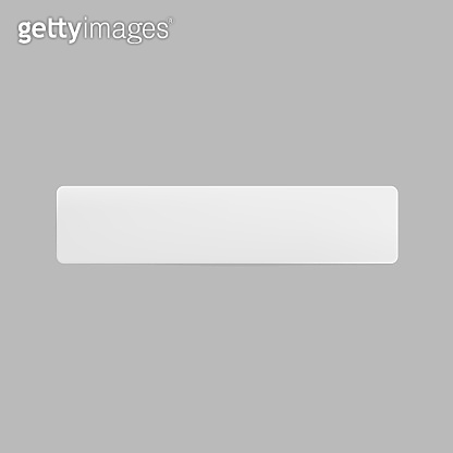 White glued rectangle sticker mock up. Blank white adhesive paper or ...