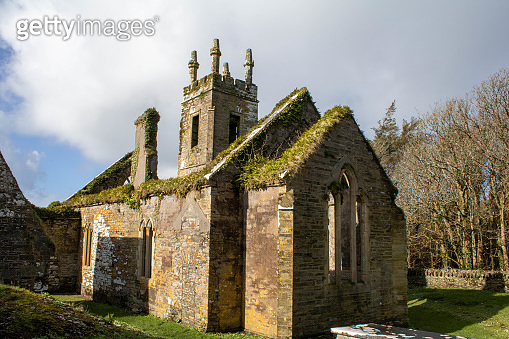 Inside an old abandoned Rathbarry Church, Castlefreke, County Cork in ...