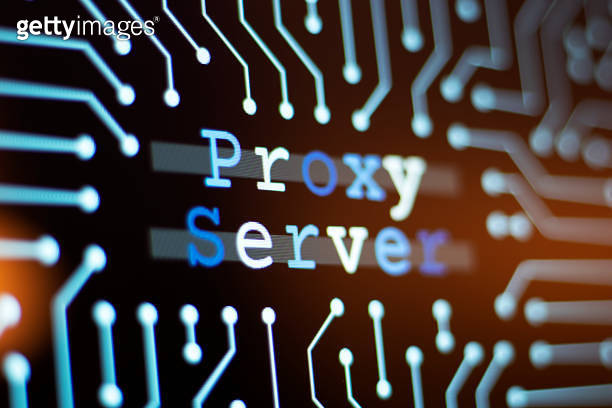 Technology Background and Circuit Board With Proxy Server Message ...