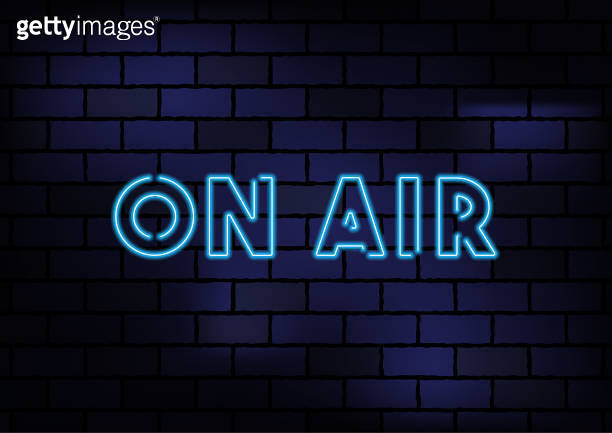 On Air Word Blue Neon Light On Dark Brick Wall (1214909154) 일러스트, 무료 ...