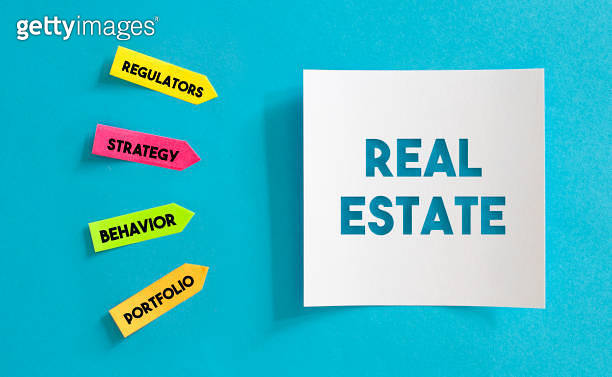 Colorful Sticky Notes Papers And White Paper with Real Estate Message ...