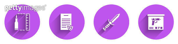 Set Bullet, Firearms license certificate, Military knife and ammunition ...