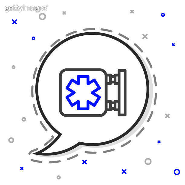 Line Medical symbol of the Emergency - Star of Life icon isolated on ...