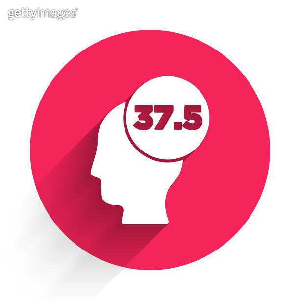 White High human body temperature or get fever icon isolated with long ...