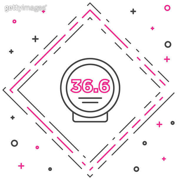 Line Medical thermometer showing normal temperature icon isolated on ...