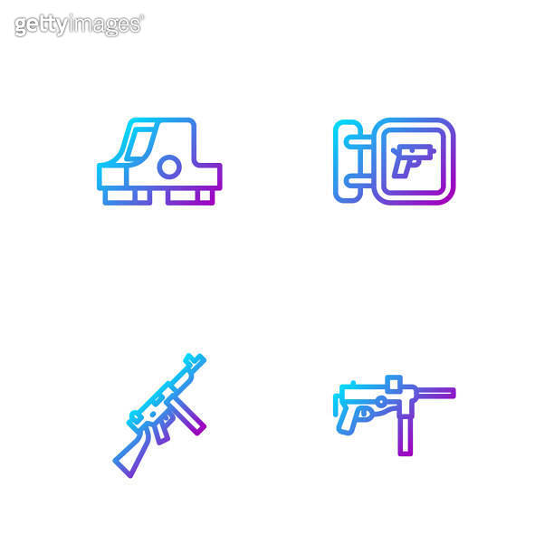Set line Submachine gun M3, Tommy, Collimator sight and Hunting shop ...