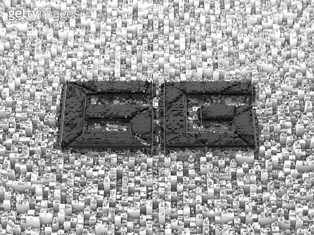 6G symbol composed of cube polygons, global transmission and storage of ...