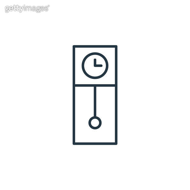 grandfather clock vector icon isolated on white background. Outline ...