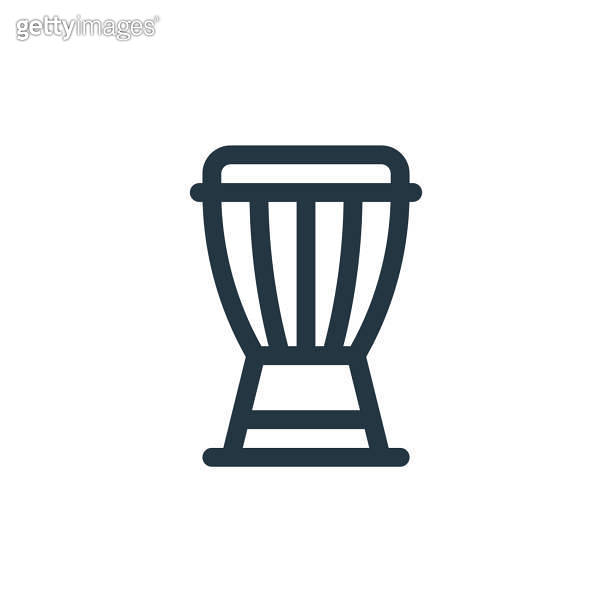 djembe vector icon. djembe editable stroke. djembe linear symbol for use on web and mobile apps ...
