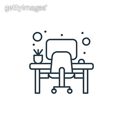 office desk vector icon. office desk editable stroke. office desk ...