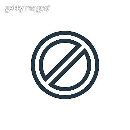 prohibition vector icon isolated on white background. Outline, thin ...