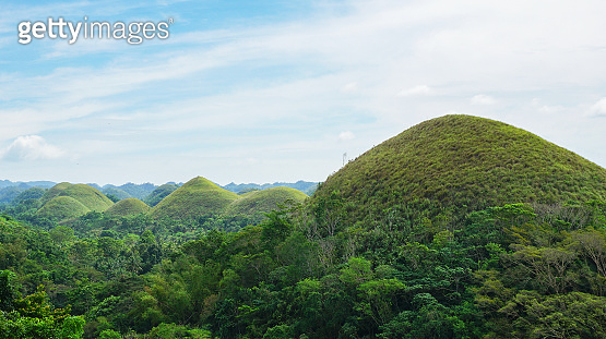 close up image of strange mountain of chocolate hills on bohol island ...