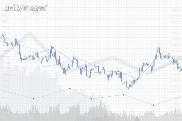 White graph stock market background, Capital economic data chart ...