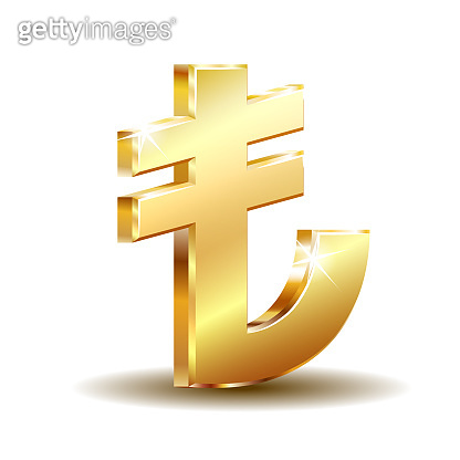 Shiny golden Turkish Lira Sign. TL currency symbol. Turkish Money. 이미지 ...