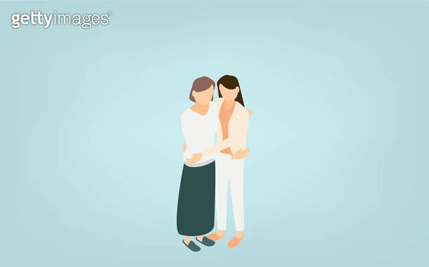 Isometric, LGBT, lesbian couple hugging (1291818330) 일러스트, 무료 일러스트 - 게티 ...