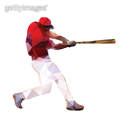 Abstract baseball player. Geometrical isolated silhouette. Baseball ...