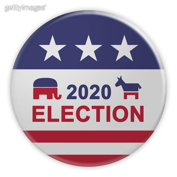 2020 Election Button With US Flag, 3d illustration On White 이미지 ...