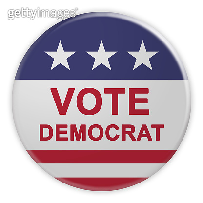Vote Democrat Button With US Flag, 3d illustration On White 이미지 ...