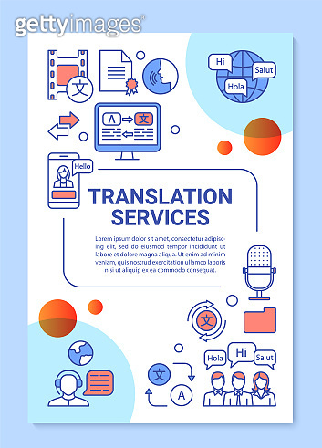 Translation services brochure template layout. Multilingual ...