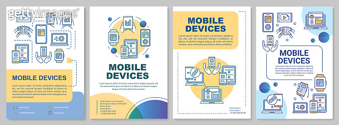 Mobile devices brochure template. Wireless technology. Flyer, booklet ...