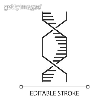 Hexagonal DNA helix linear icon. Deoxyribonucleic, nucleic acid ...