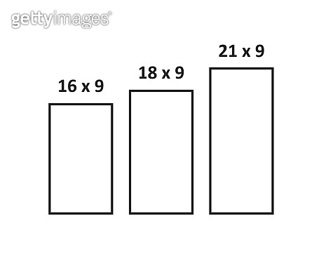 Flat web template 16 9, 18 9, 21 9 for your design. Smartphone ratio ...