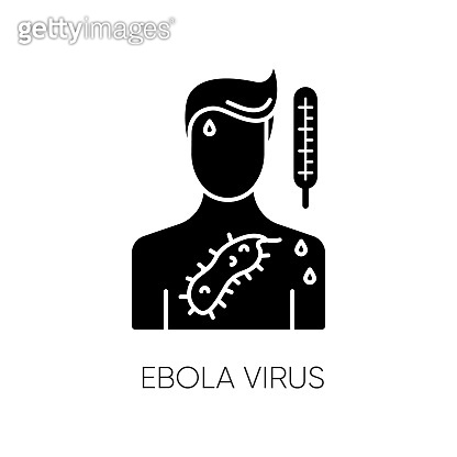 Ebola virus black glyph icon. Dangerous viral disease, deadly ...