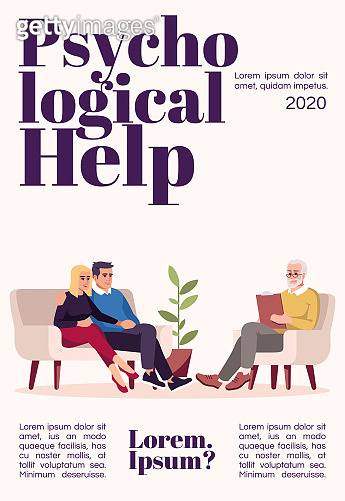 Psychological help magazine cover template. Psychology consultation ...