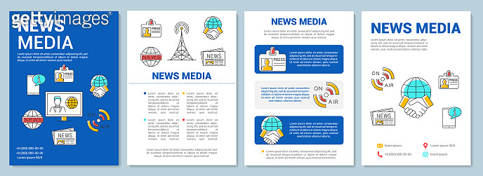 News broadcasting template layout. Flyer, booklet, leaflet print design ...