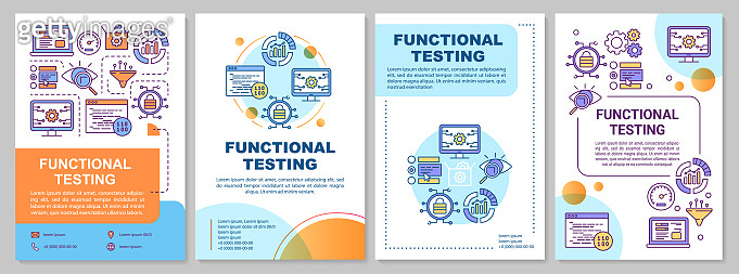 Functional testing brochure template. Software analysis. Flyer, booklet ...
