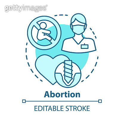 Medical abortion concept icon. Miscarriage idea thin line illustration ...